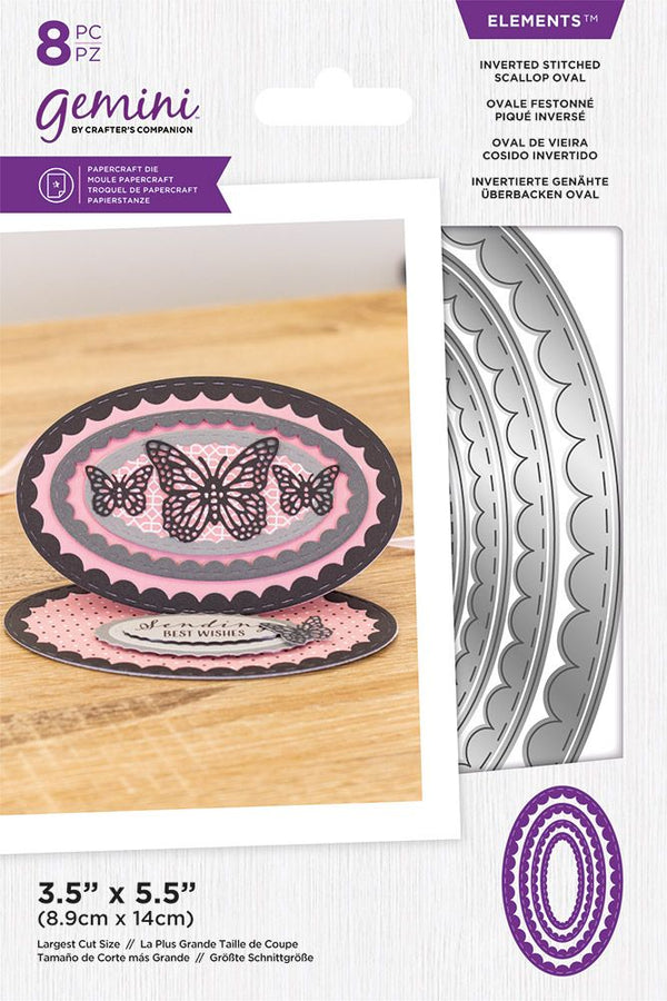 Gemini - Metal Die - Elements - Inverted Stitched Scallop Oval – Crafty ...
